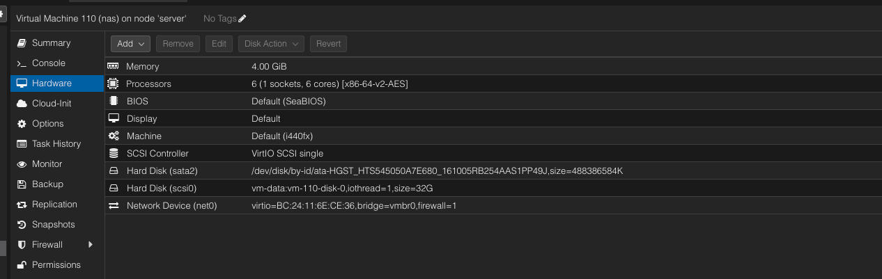 在 PVE 中直通硬盘 - Clarium Noctis